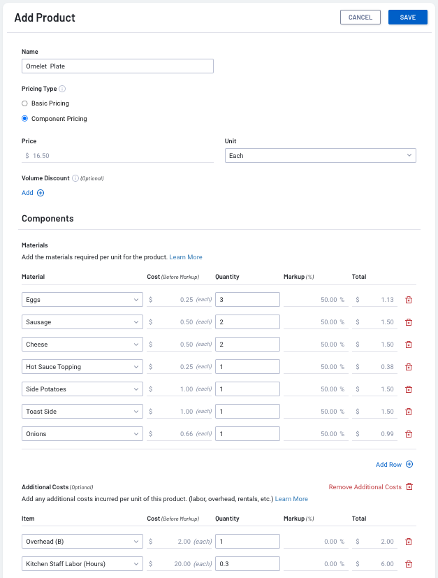 Component Pricing – Contractor Accelerator
